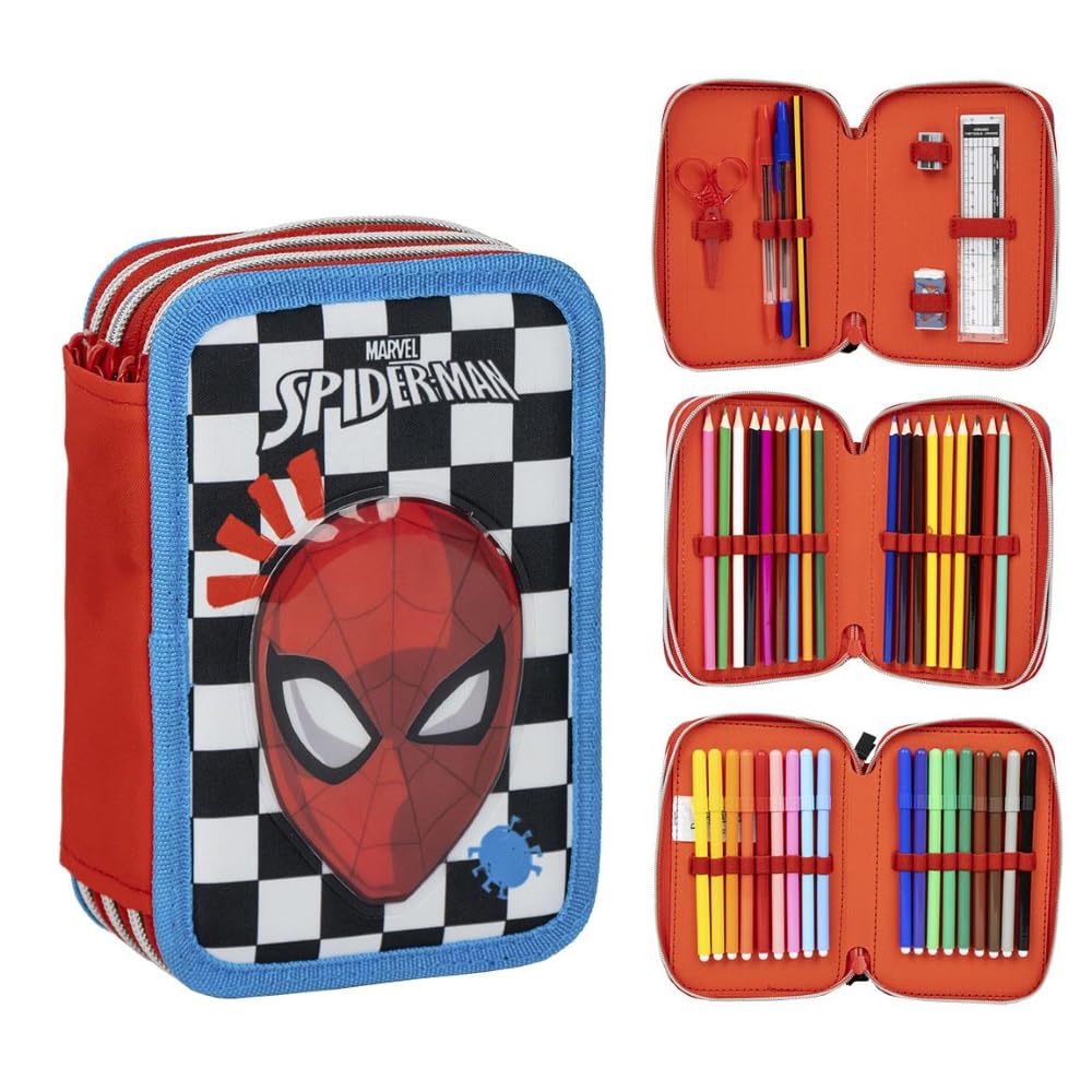 CARTOON Pencil Case Multi-Compartment Pencil Case 3 Zip for School ...