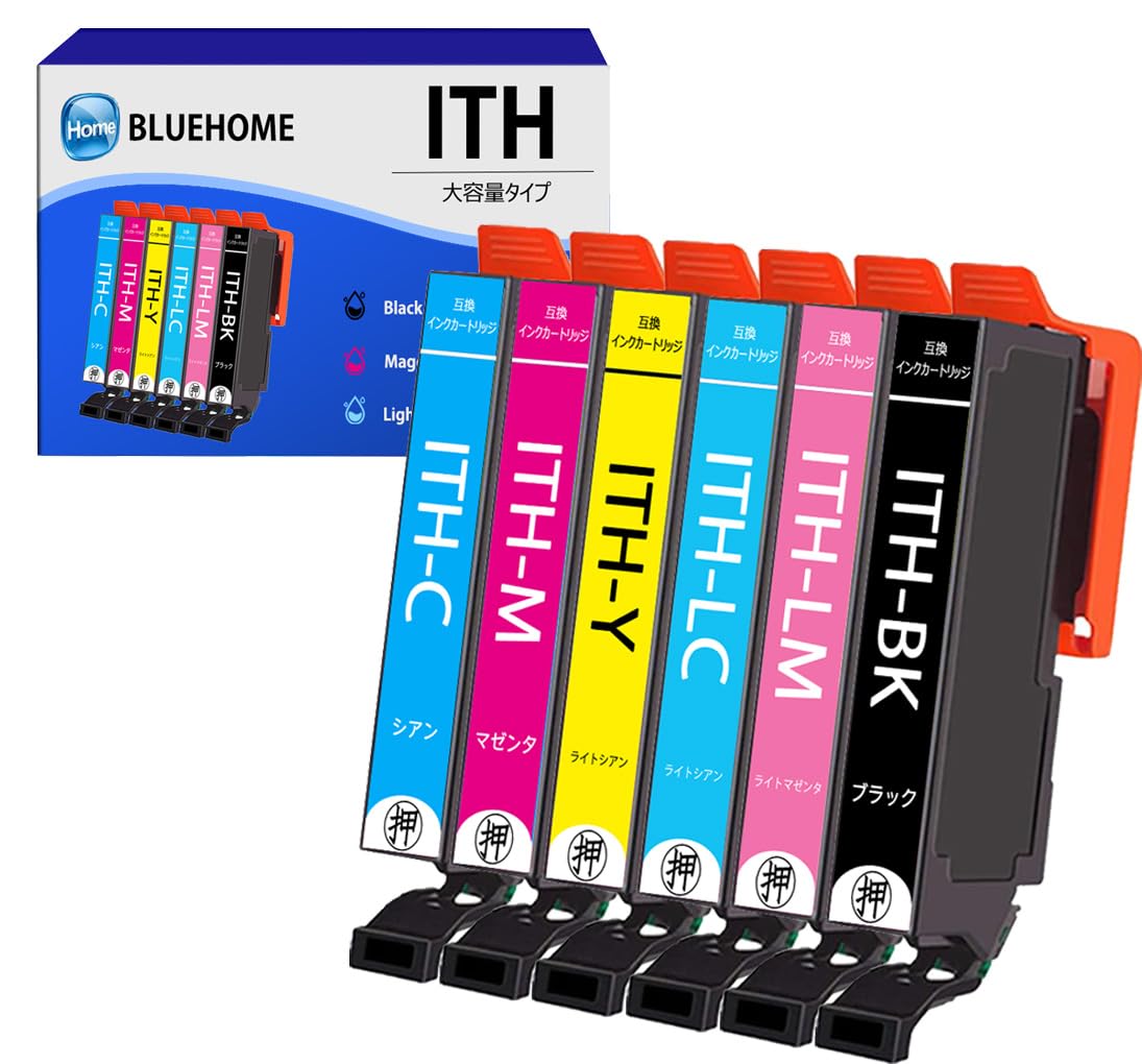 Amazon.co.jp: ITH-6CL 互換インク インク エプソン用 インク イチョウ 6色セット ITH-BK ITH-C ITH-M ITH-Y ITH-LC ITH-LM 合計6本 ...
