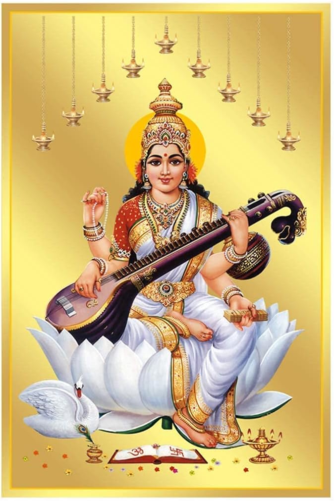 Decor Kraft Vinyl Saraswati Maa Wall Sticker & Decal,Size- 55 Cm X 32 ...