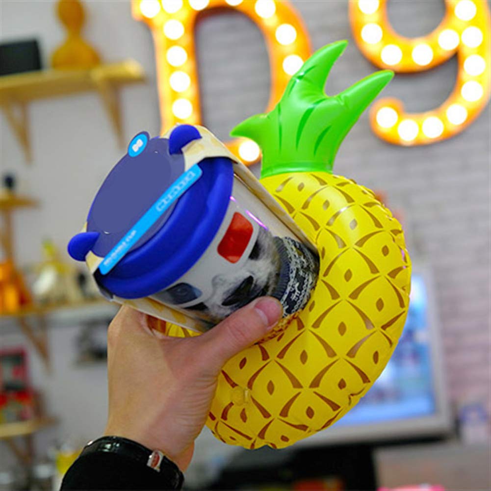 Snapklik.com : Inflatable Drink Holder 3 Pack Pineapple Drink Pool Floats Cup Holders For Summer ...