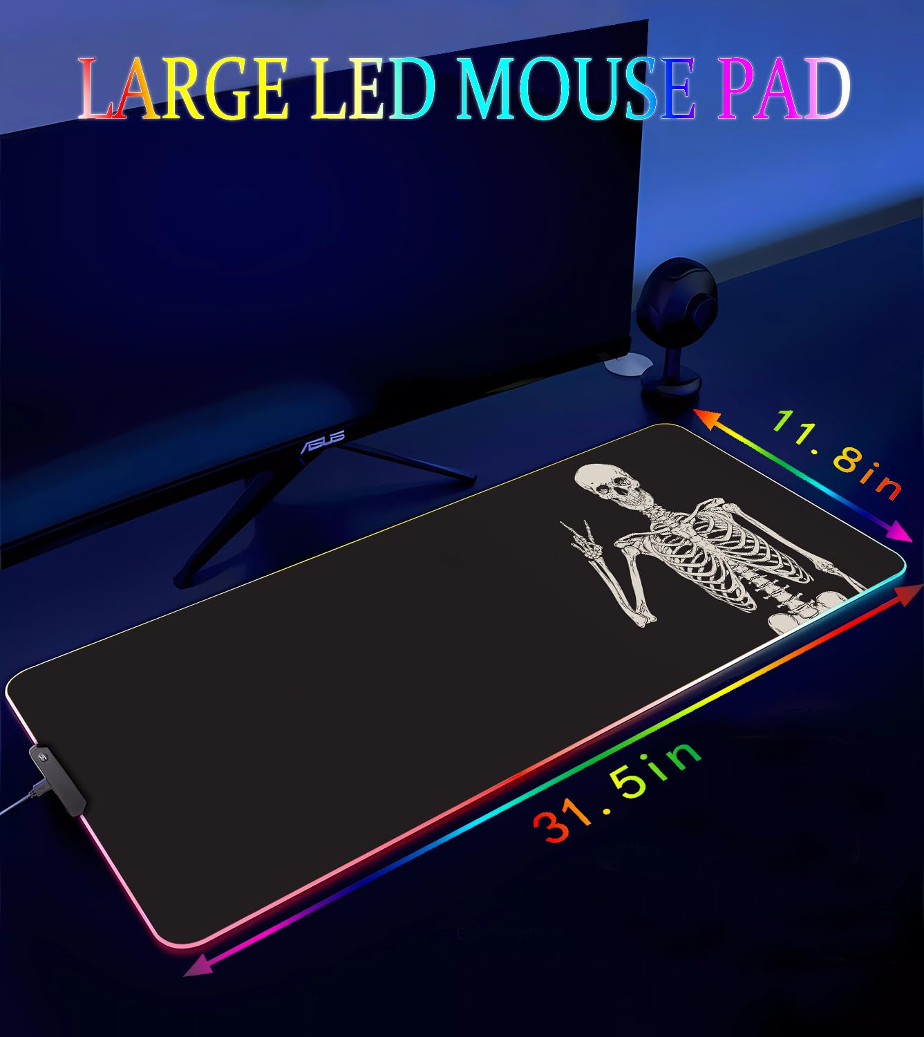 Snapklik.com : Extra Large RGB Gaming Mouse Pad, Extended Soft LED ...