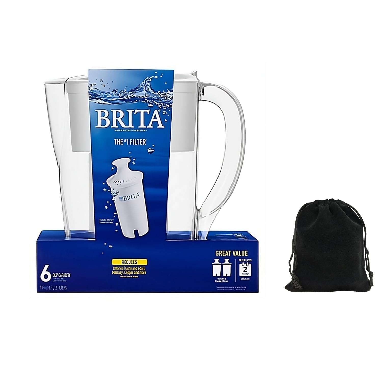 Amazon.com: Brita Water Pitcher, 6 Cup Capacity, Smooth Handle, Lasts 2 ...