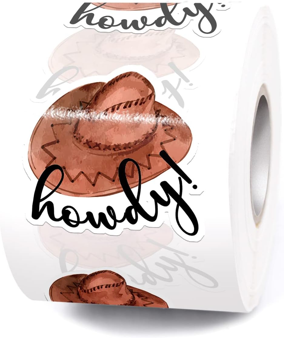 Amazon.com: Muminglong 1.5 Inch Howdy Sticker, Cowboy Hat Sticker,Thank ...