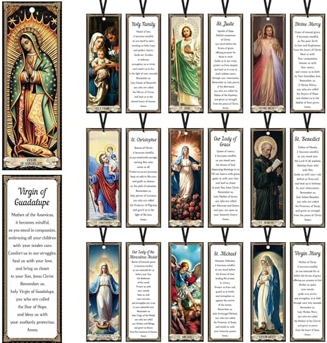 Amazon.com : Bozidol 20 Pcs Catholic Saints Bookmarks with Holy Prayer ...