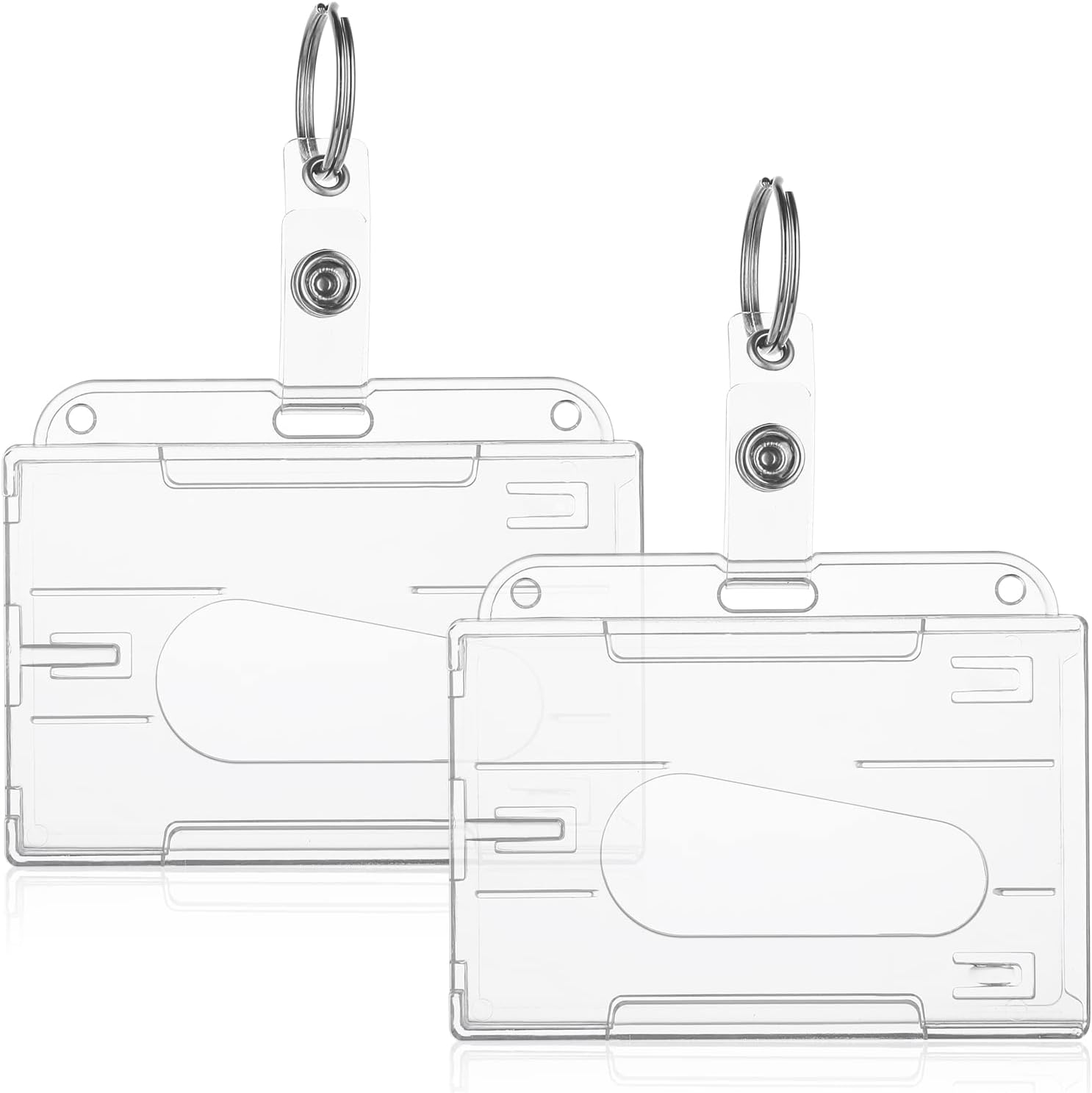 Amazon.com : TIESOME ID Card Badge Holders with Keyring, 2 Pack Heavy ...