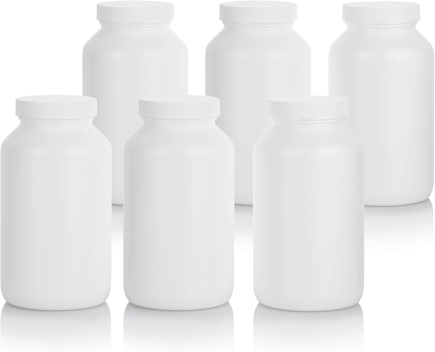 Amazon.com: JUVITUS 17 oz White Plastic Packer Bottle with White Ribbed ...