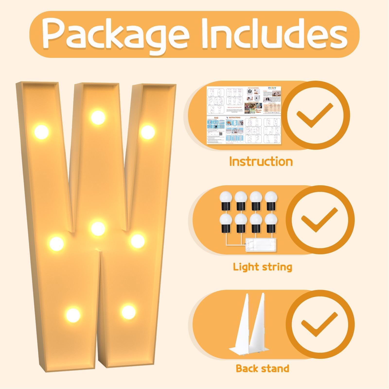 Snapklik.com : Marquee Letters 3 Feet Tall Large Light Up Letters W ...