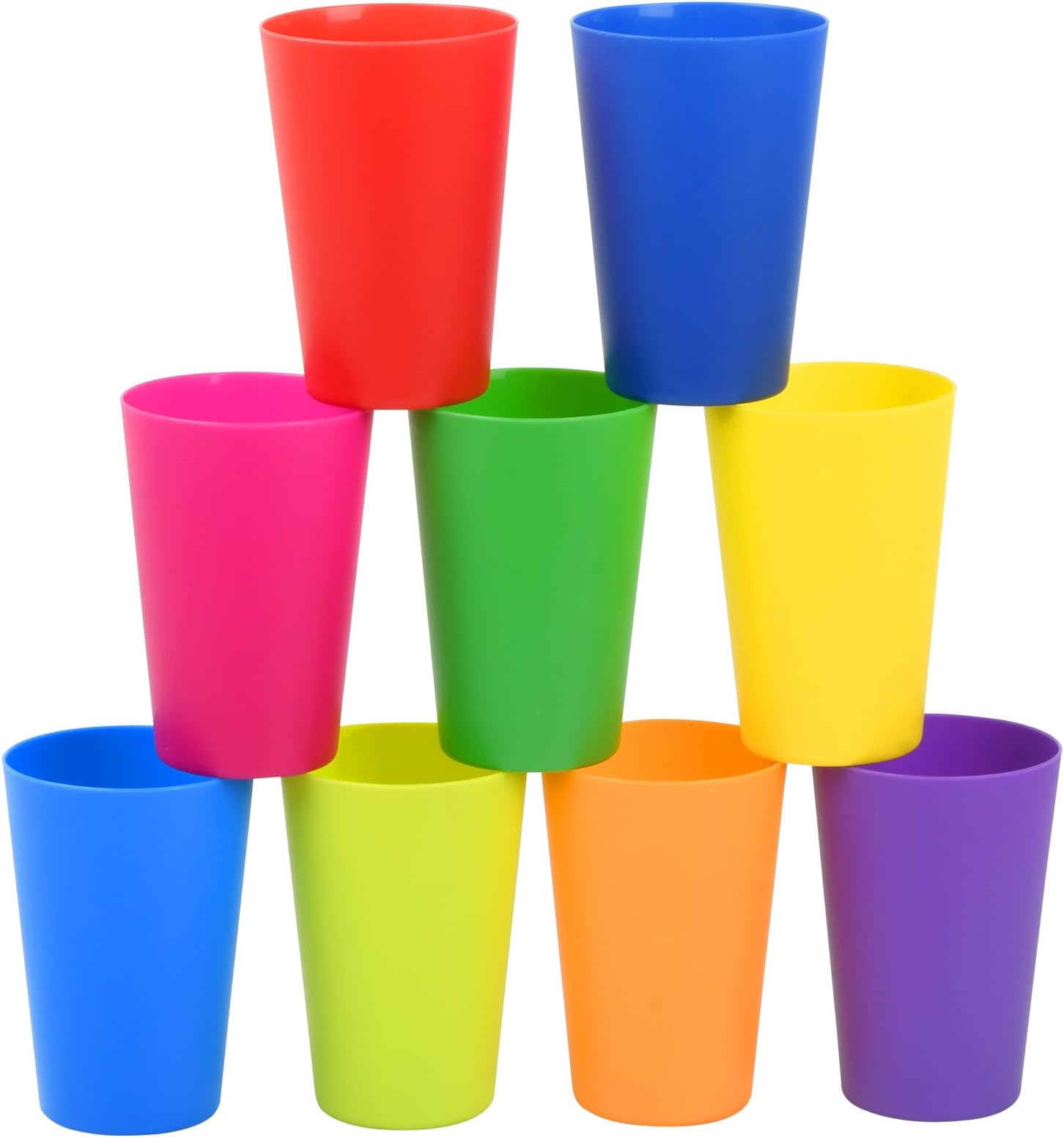 9 Pièces Gobelets pour Enfants Colorés,Gobelet Plastique Reutilisable 9 ...
