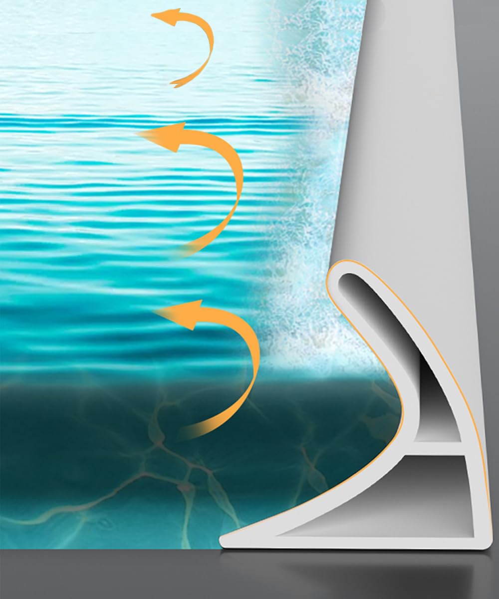 67 Inch Collapsible Shower Water Dam Blocker, Silicone Shower Threshold ...