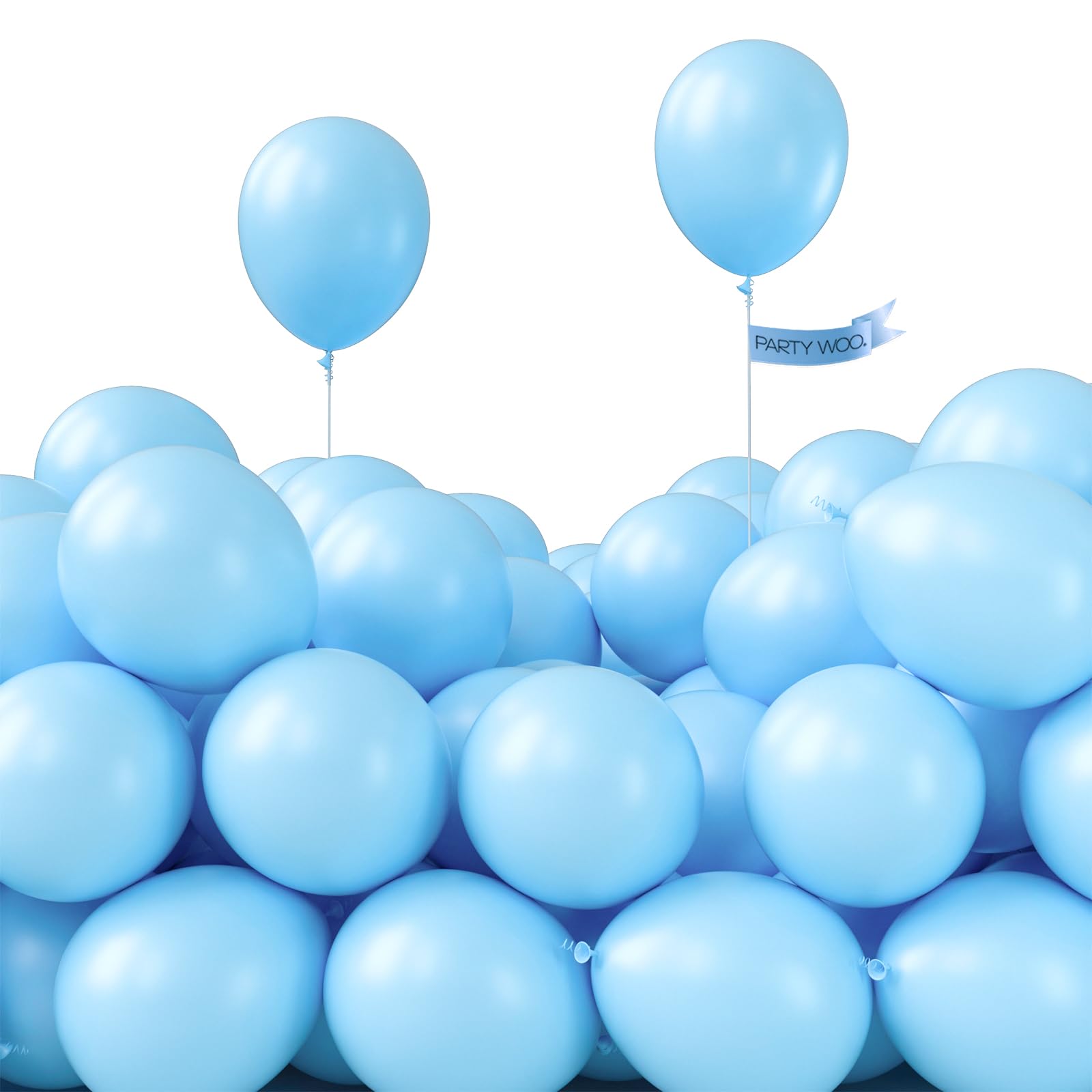 Buy PartyWoo Light Blue Balloons, 105 pcs 5 Inch Matte Blue Balloons ...