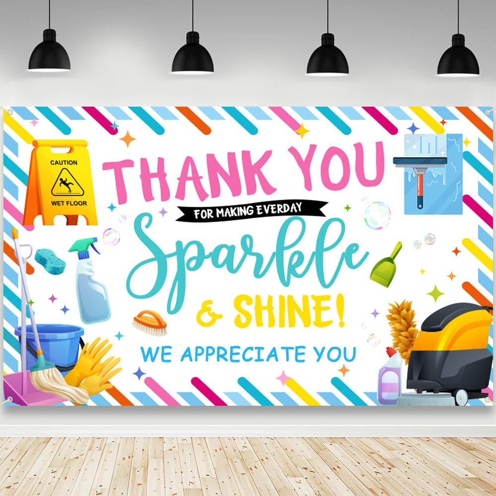 Amazon.com : AIBIIN Housekeeping Week Backdrop Thank You for Making ...