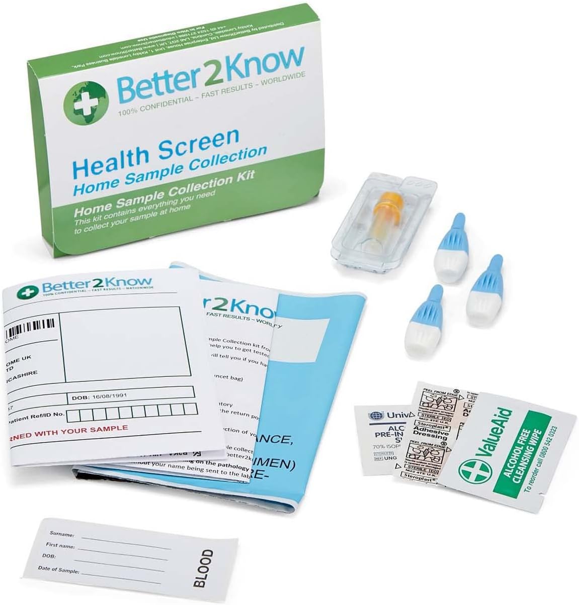 Liver Function Home Test Kit by Better2Know. Easy to use Finger Prick ...