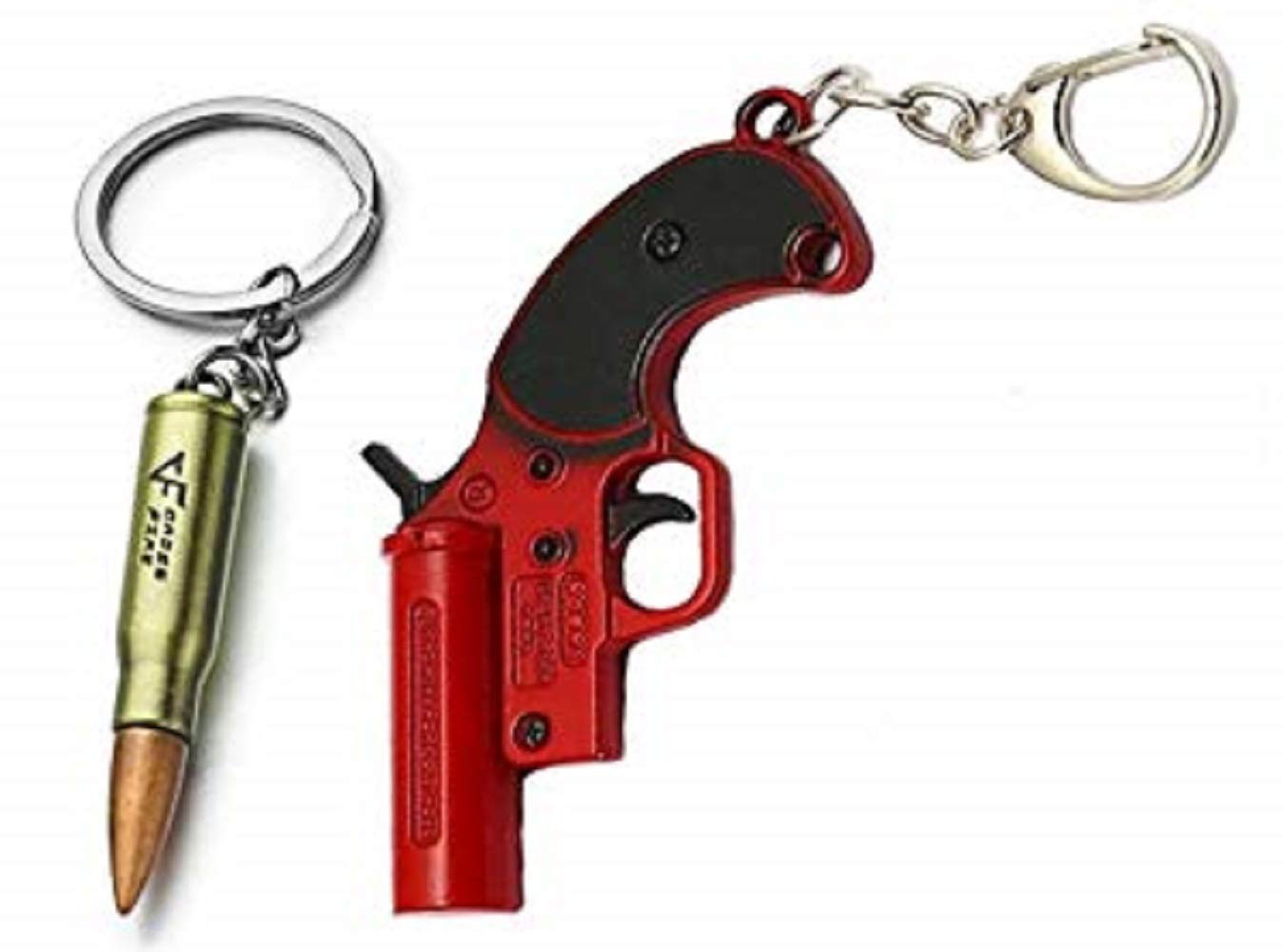 KD COLLECTIONS Bullet Gun Shaped & Revolver Shaped Metal Keychain ...