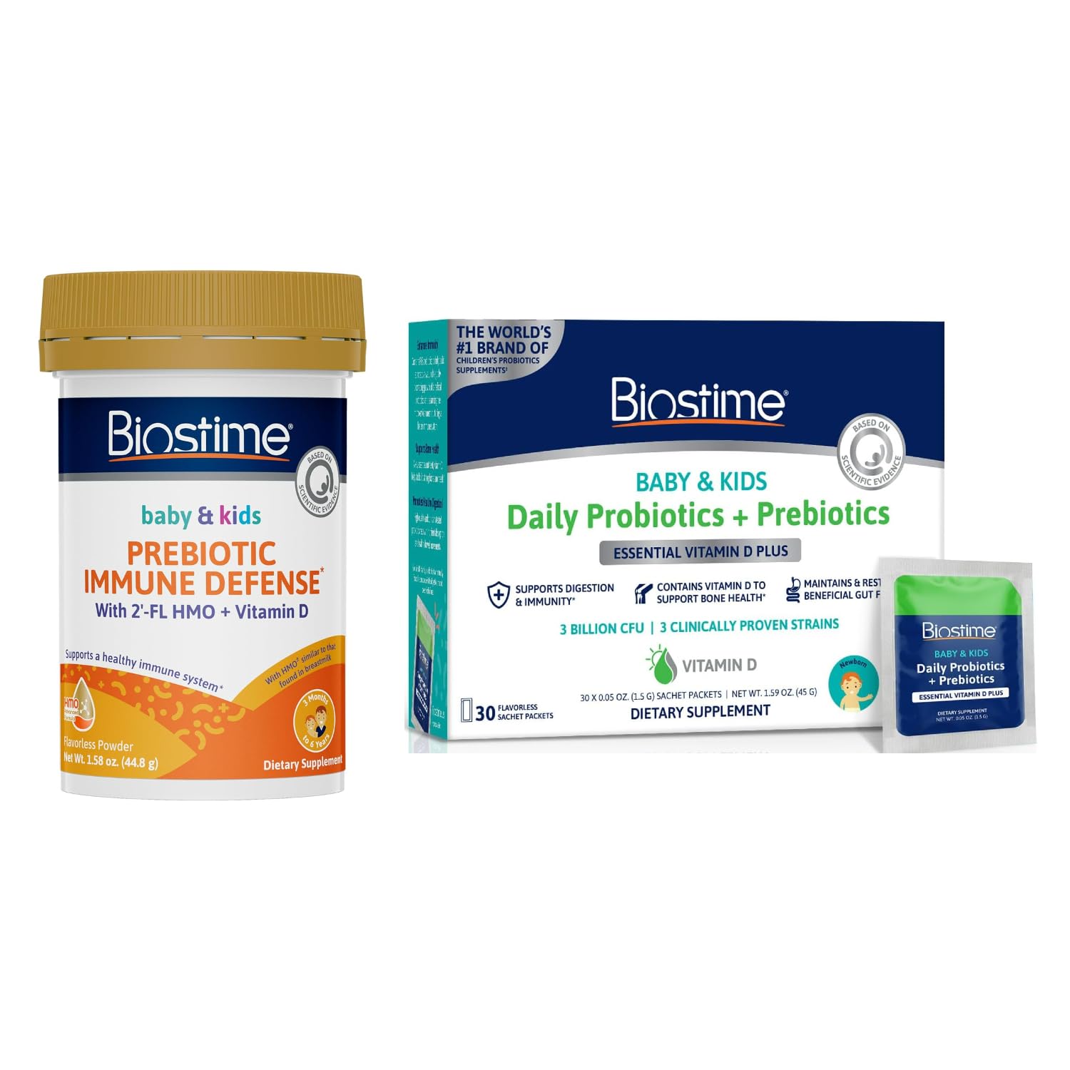 Amazon.com: Biostime 2FL HMO Prebiotic + Probiotic Vitamin D Powder for ...
