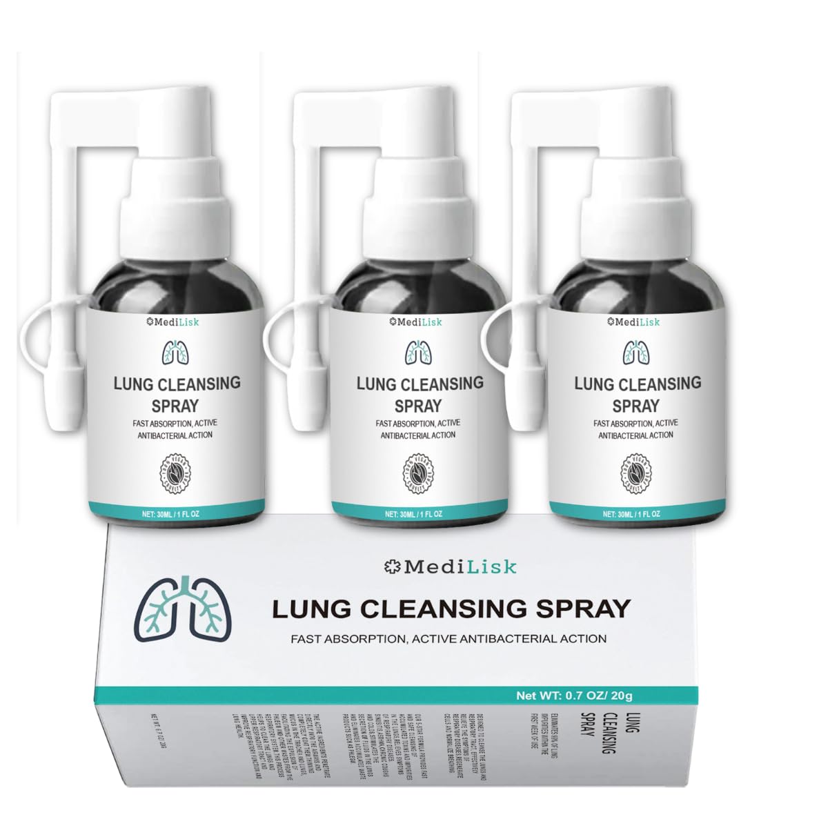 MediLisk Lung Cleansing Spray for Lung Cleanse, Respiratory Support and ...