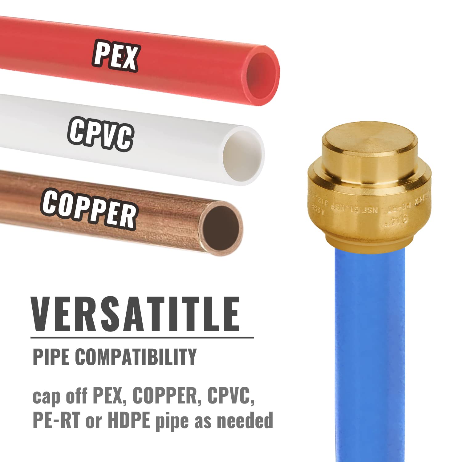 Snapklik.com : SUNGATOR End Cap, 3/4-Inch Push Fit PEX Cap Fittings ...