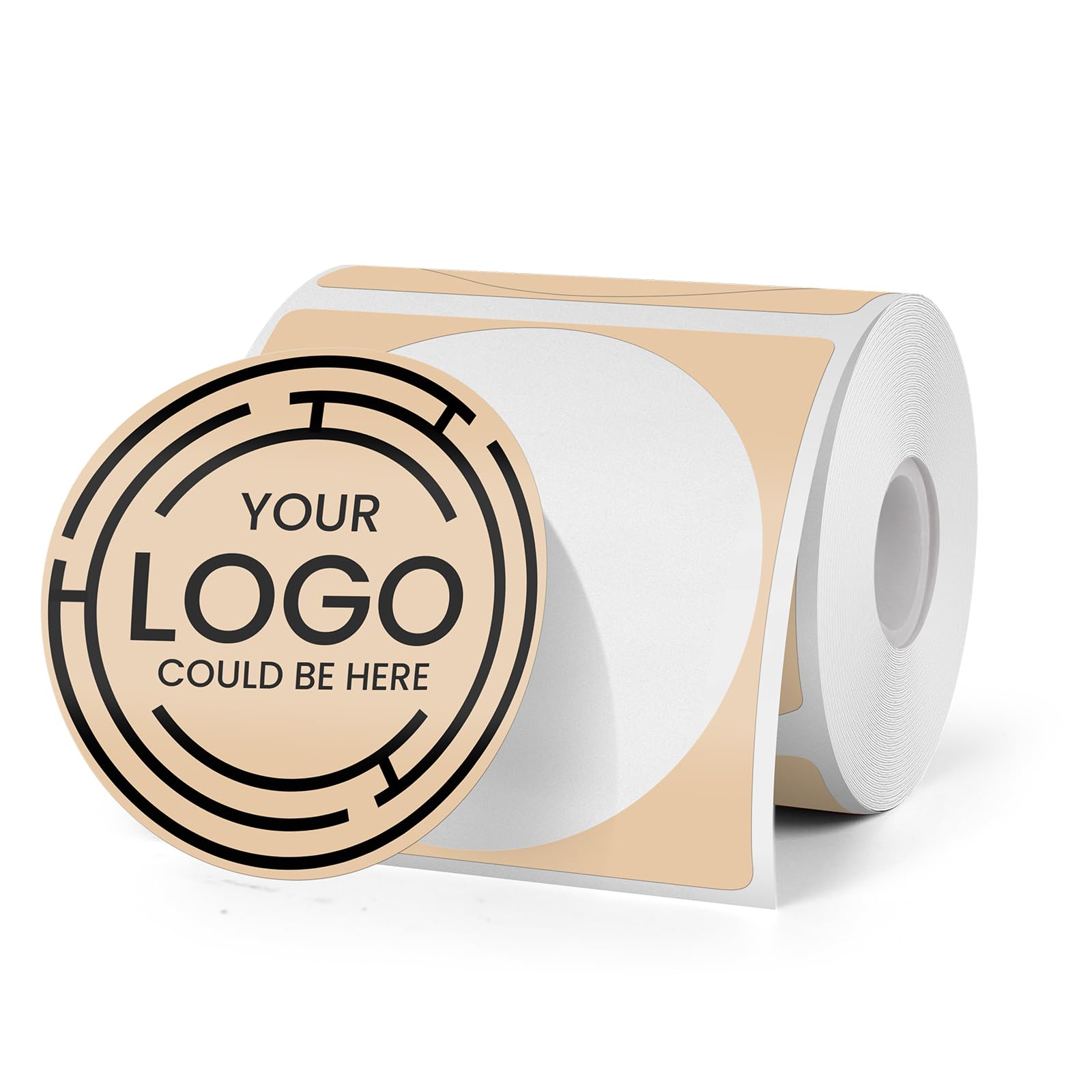 Snapklik.com : YIKIADA Brown Thermal Labels 2 Inch Circle Vinyl ...