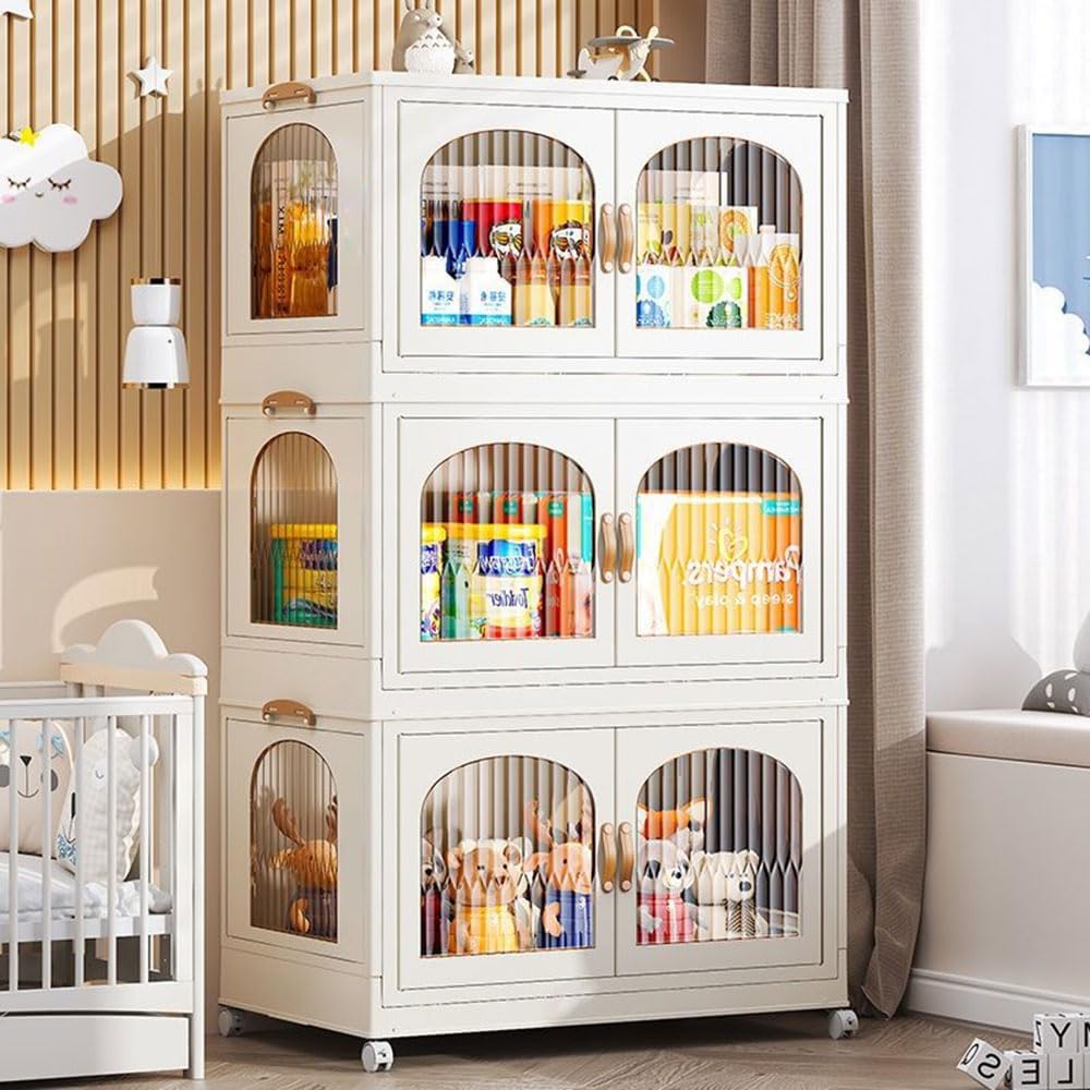 Foldable Clothes Storage Box, Stackable Baby Clothes Storage Bins for ...