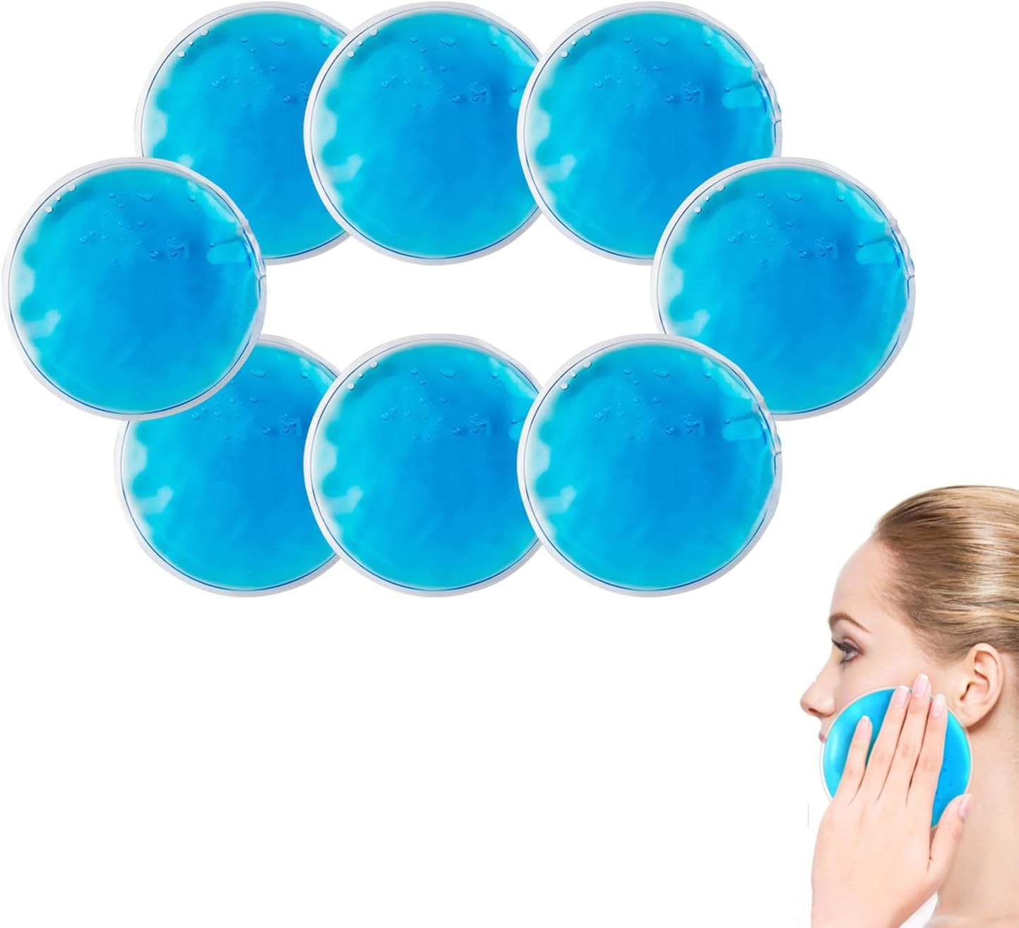 8 Pcs Small Ice Packs, Kids Ice Packs for Bumps, Round Blue Ice Pack ...
