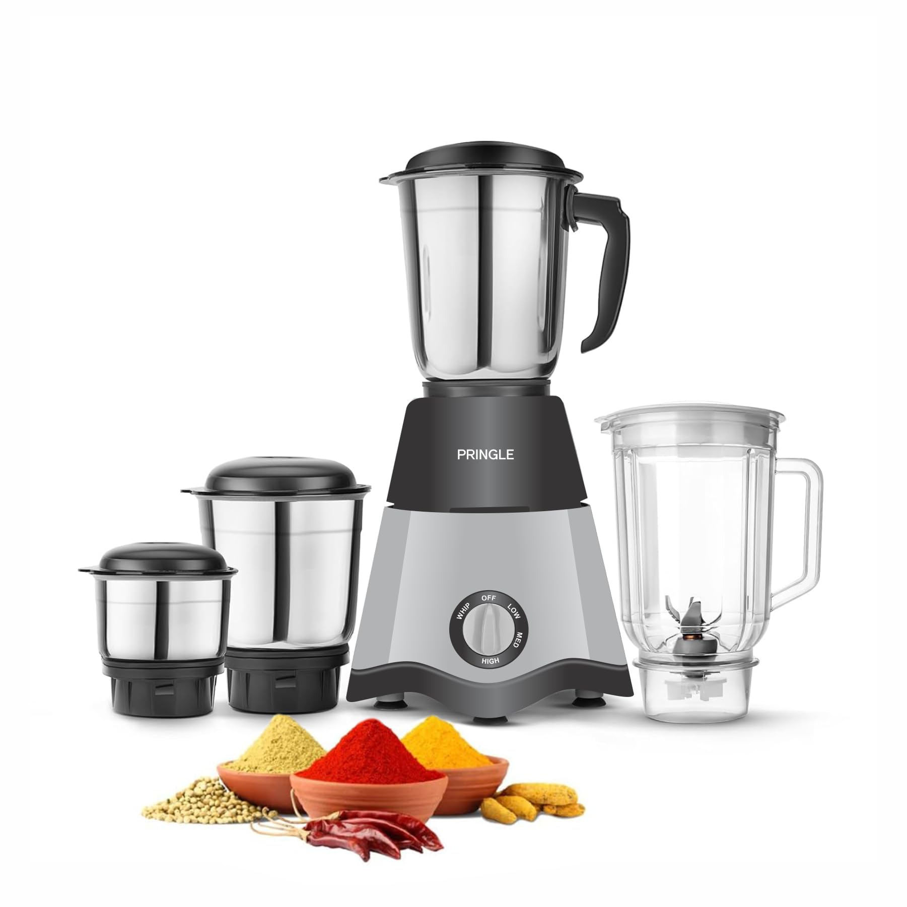 Buy Pringle Crown Dlx 750 Watt Juicer Mixer Grinder with 4 Jars for ...