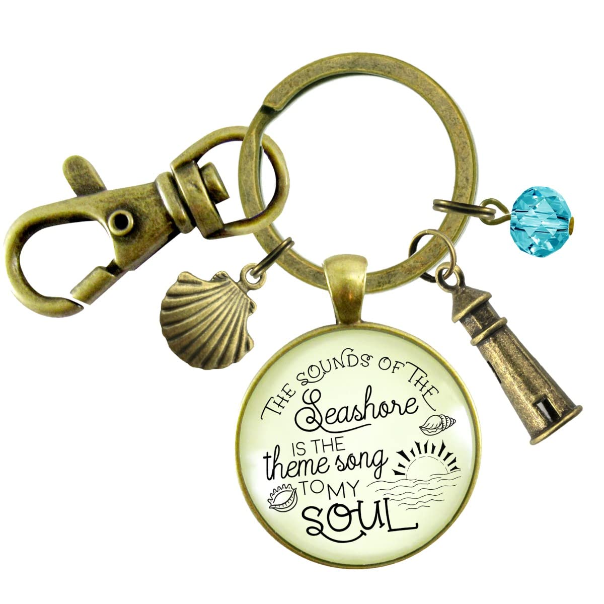 Amazon.com: Beach Keychain Sounds of Seashore Nautical Ocean Theme ...