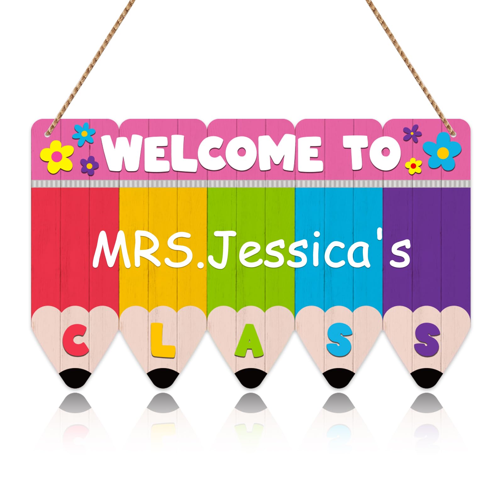 Amazon.com : PETCEE Welcome to Our Classroom Sign - Colorful Pencil ...