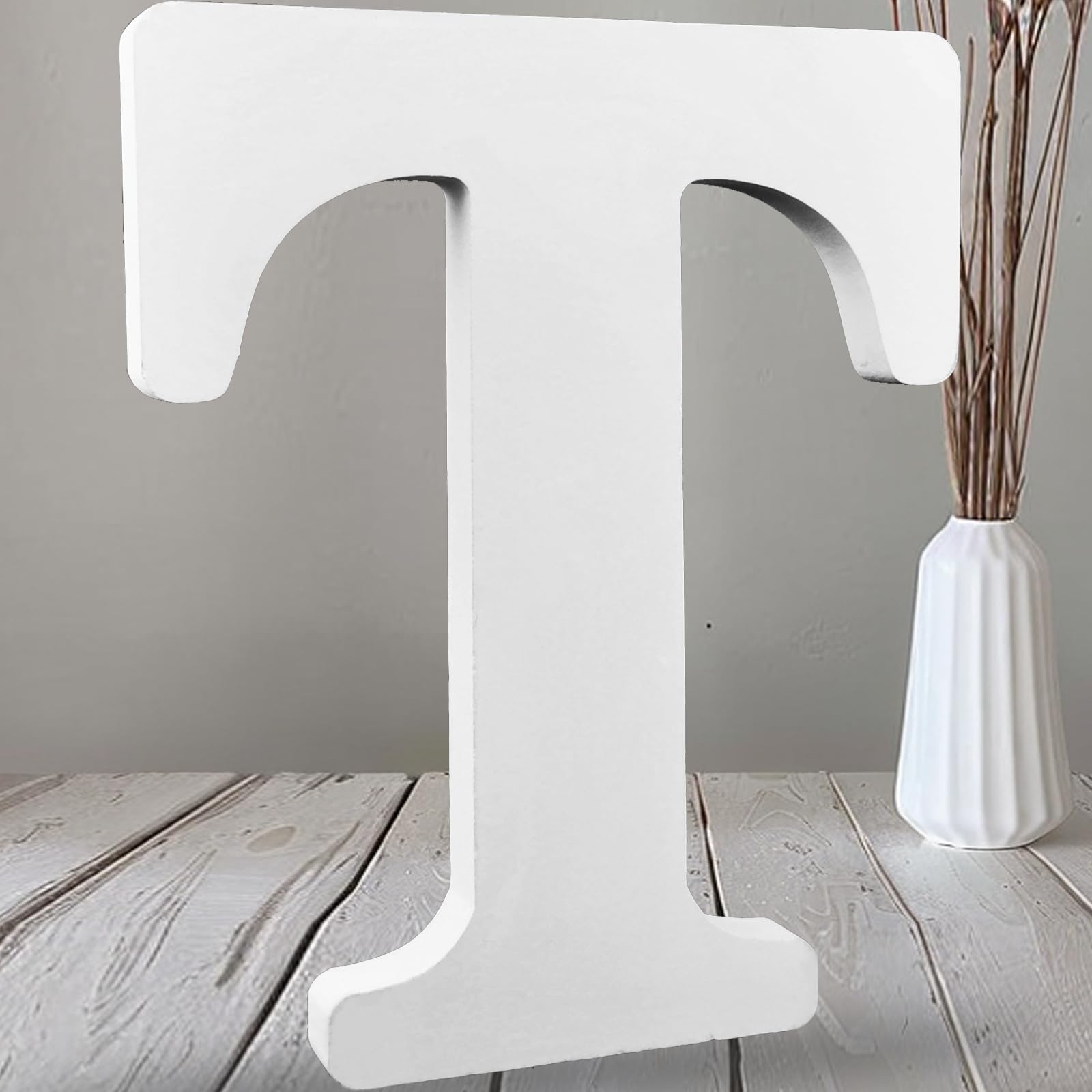 Amazon.com: AOCEAN 12 Inch White Big Wood Letters Unfinished Wooden ...