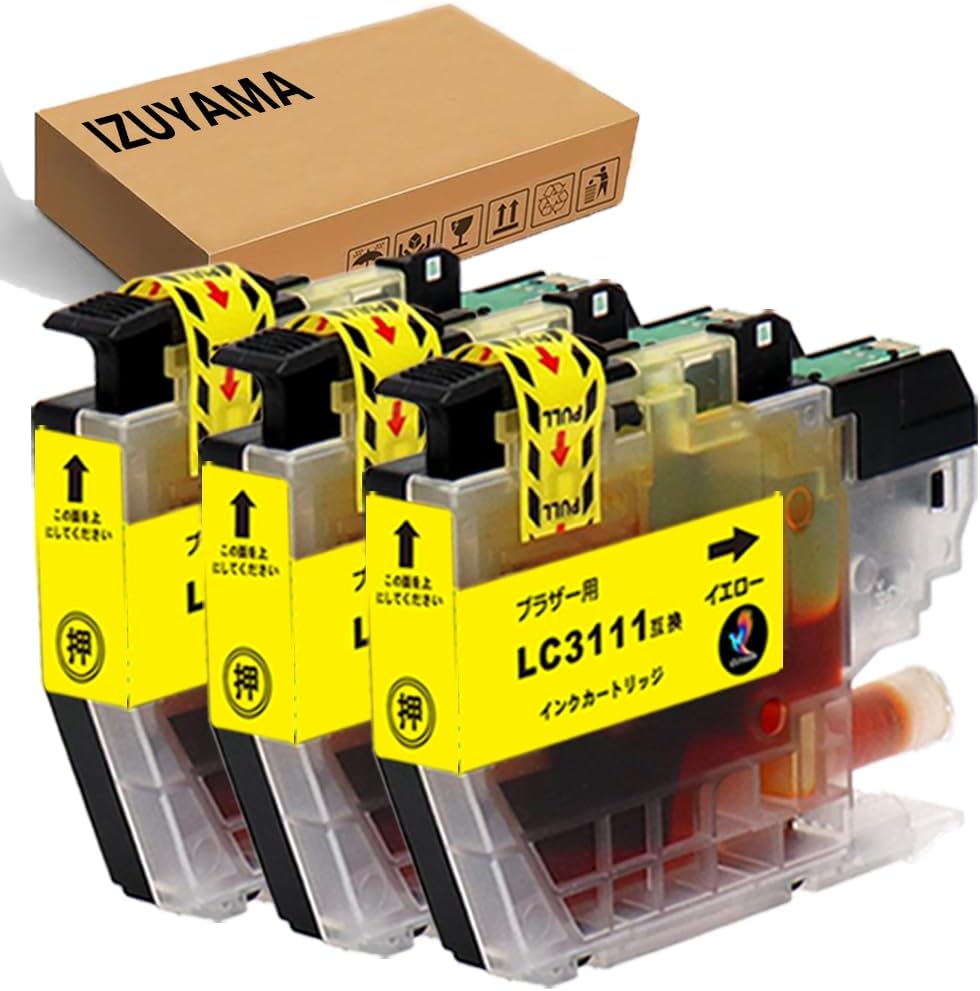 Amazon.co.jp: ブラザー(Brother)用 LC3111 LC3111Y 互換インクカートリッジ【LC3111Y イエロー 3本セット】増量 純正品と併用可能『最新ICチップ搭載 ...