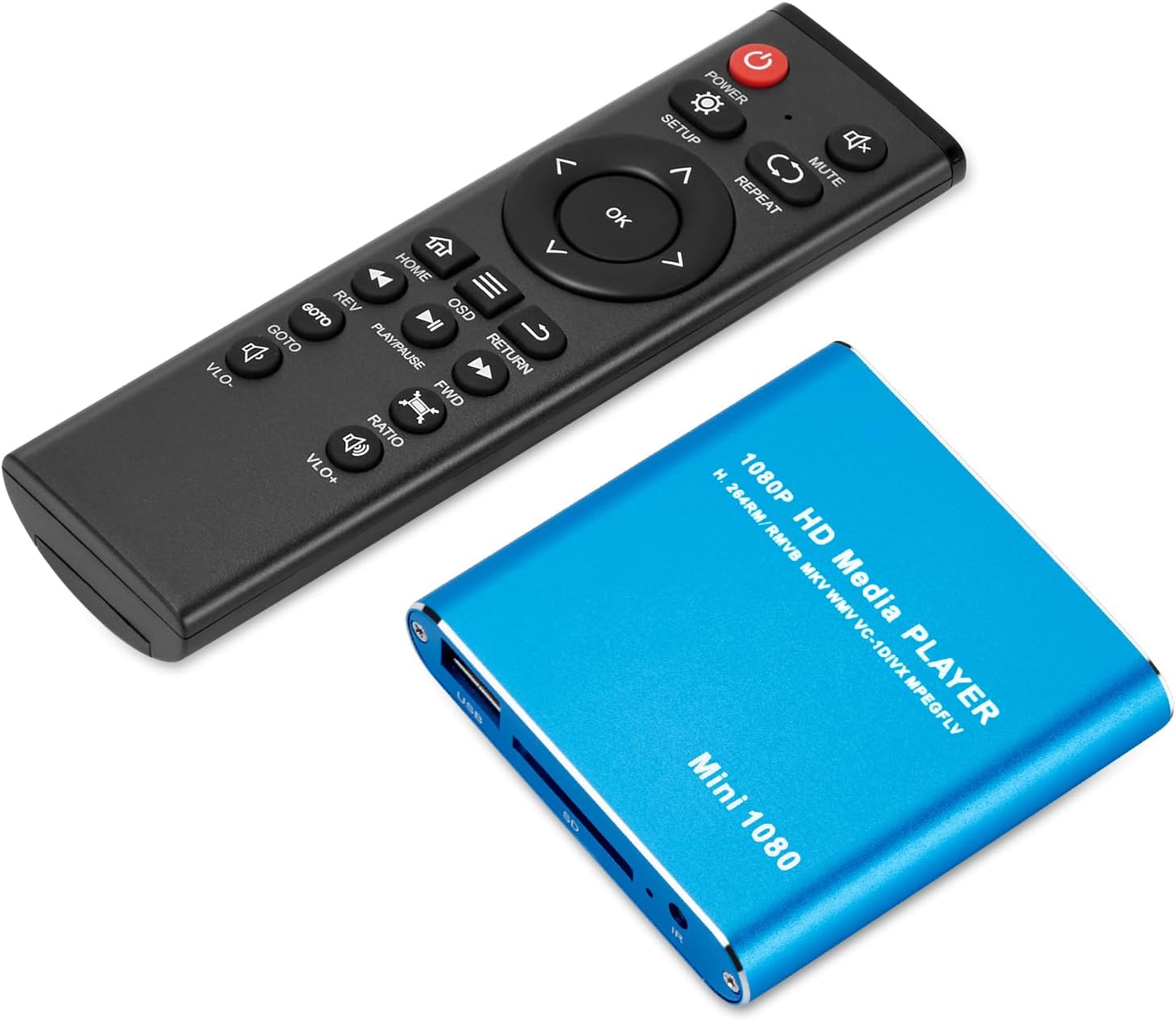 Amazon.com: AGPtEK Mini 1080P Full HD Digital Media Player - MKV/ RM-SD ...
