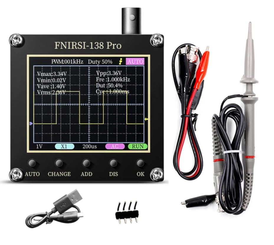 138 Pro Oscilloscope with 10X Probe, Digital Oscilloscope Kit for ...