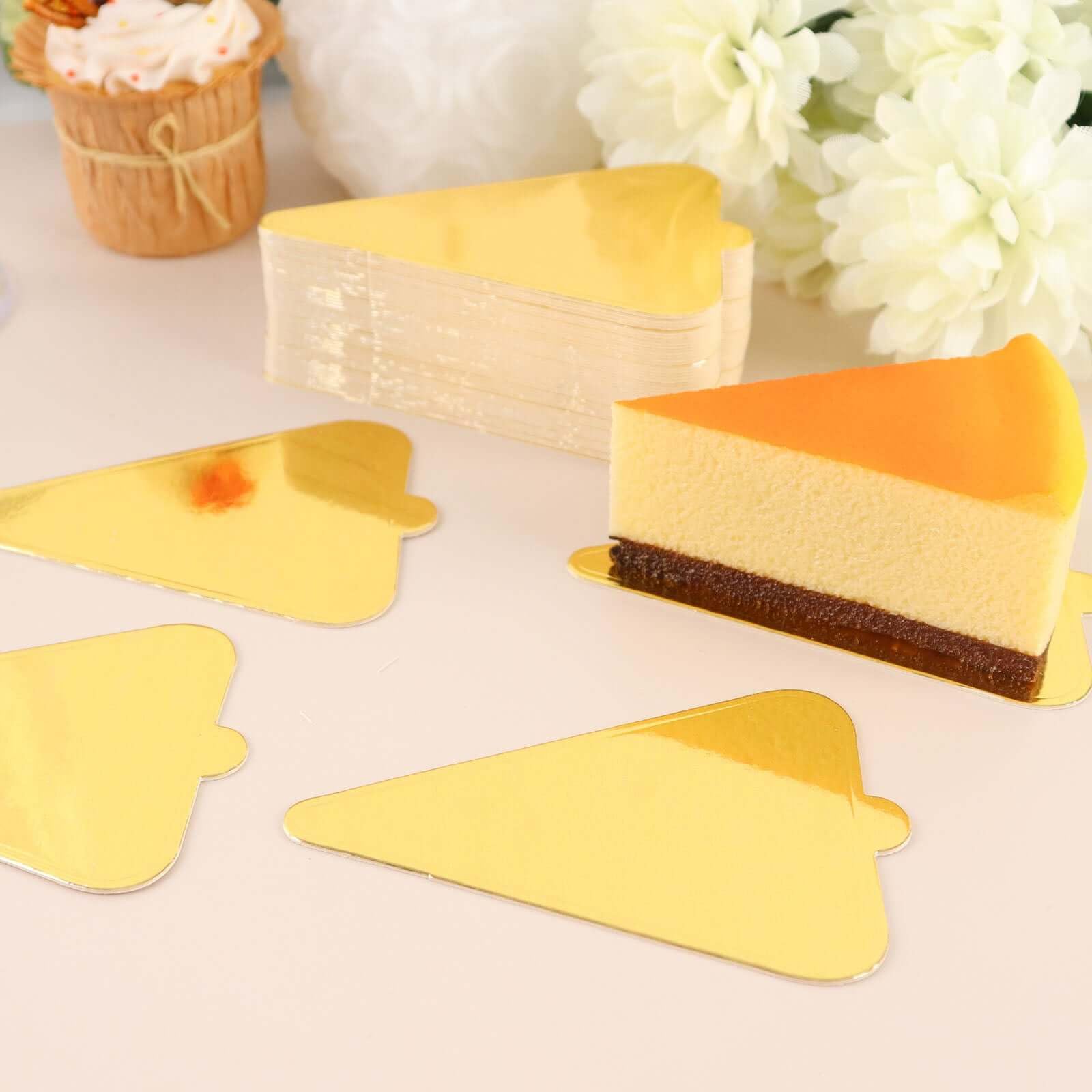 Amazon.com | Efavormart 50 Pack | Mini Gold Triangle Dessert Slice ...