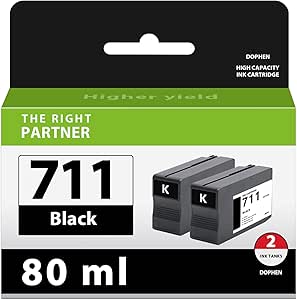 Amazon.com: 711 80-ml Black Ink Cartridge (2-Pack) : Doen Compatible ...
