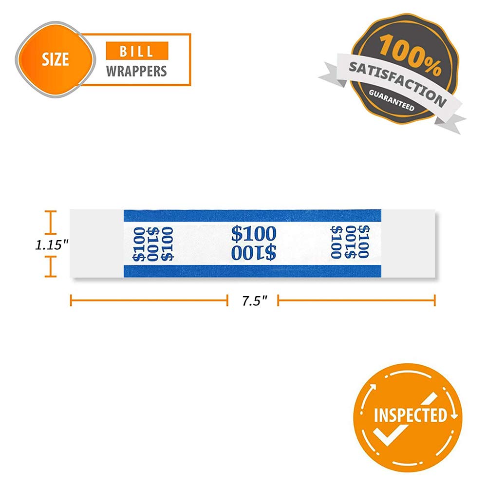 Snapklik.com : ESSENTIAL 7.5 X 1.25 Inches 300 Assorted Currency Straps ...