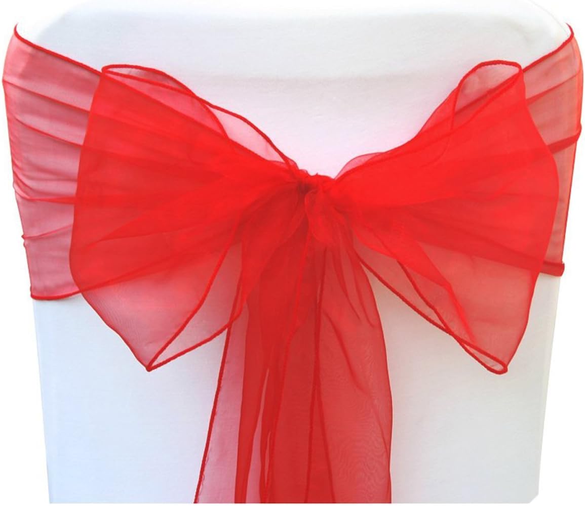 Amazon.com: SARVAM FASHION Organza Chair Bow Sash Décor Bows Sashes for ...