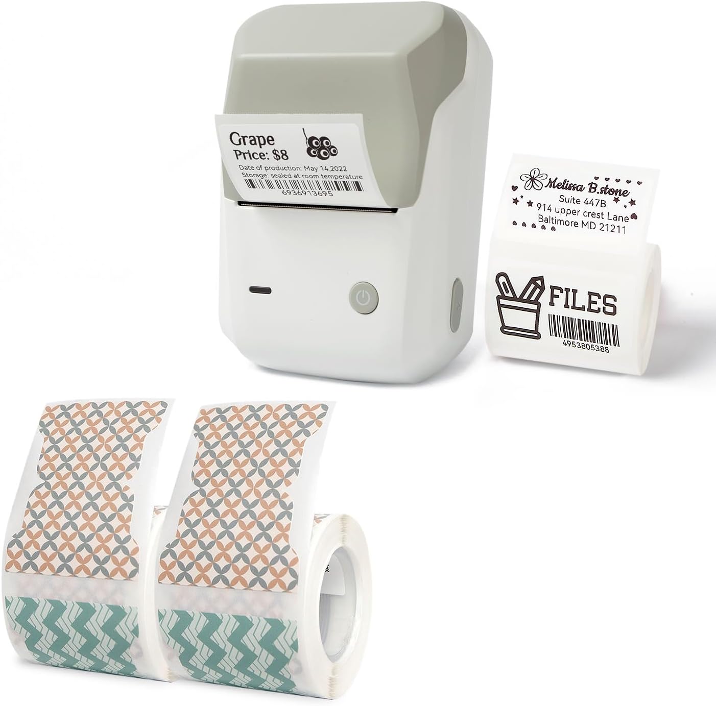 Amazon.com : LMASBLTER Gray Barcode Label Printer B1 Portable Bluetooth ...