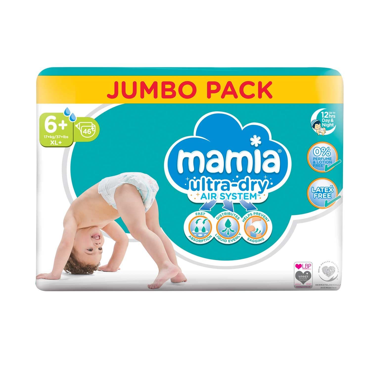 Mamia Size 6+ Nappies Jumbo 46 Pack : Amazon.co.uk: Health & Personal Care