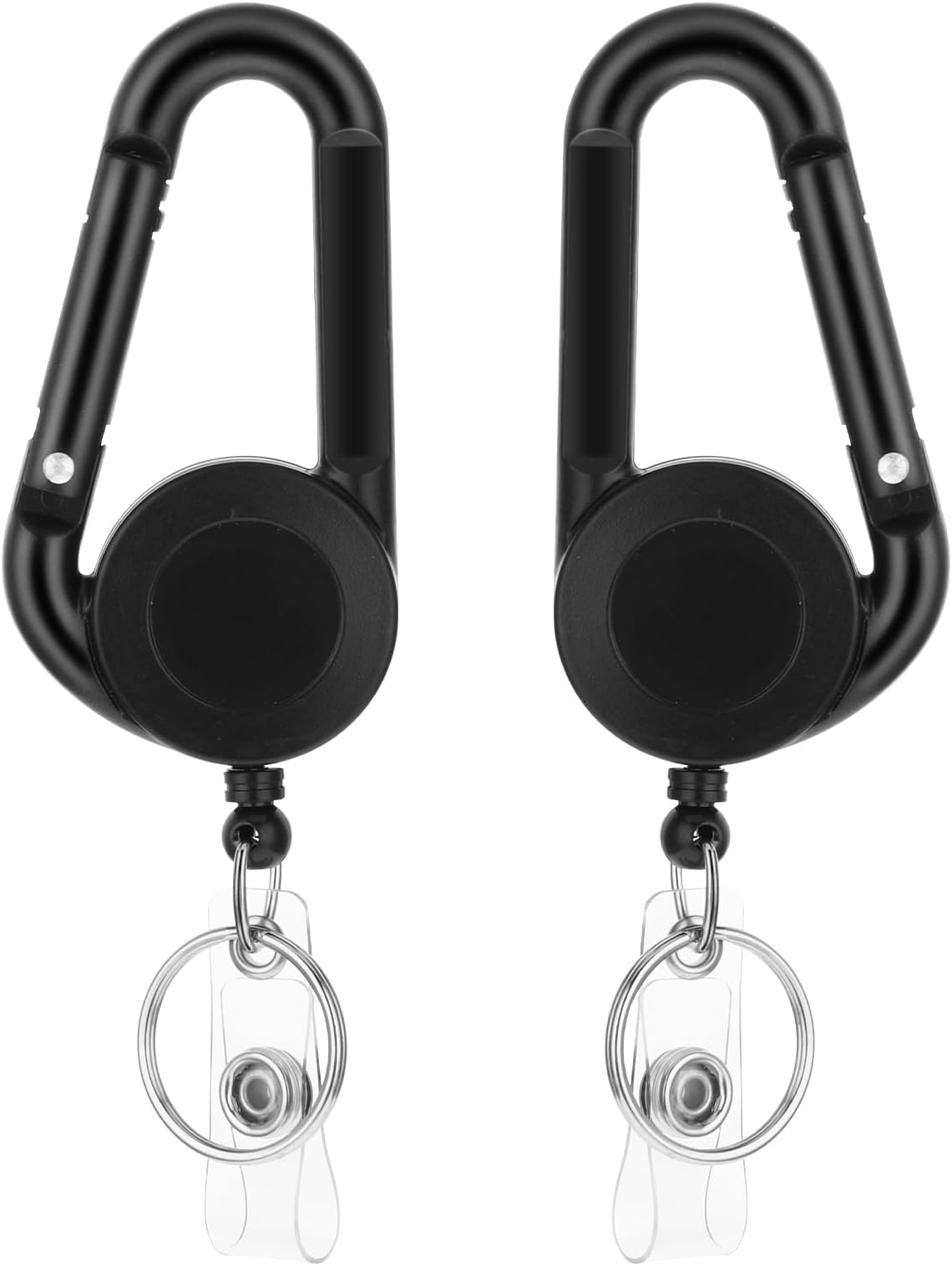 Amazon.com : 2Pcs Retractable Badge Reel, Black ID Badge Holder ...
