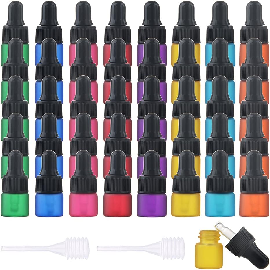 Amazon.com: Elfenstall- 48Pcs/lot Small Dropper Bottles Colorful 1ml 1/ ...