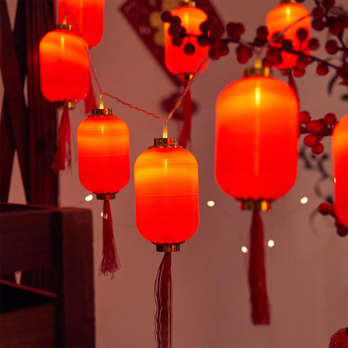 Amazon.co.jp: Lanito ストリングライト ソーラー イルミネーションライト 提灯ライト 赤ちょうちん 6.5m30電球 長提灯 屋外 ガーデンライト 8モード 防水 ...