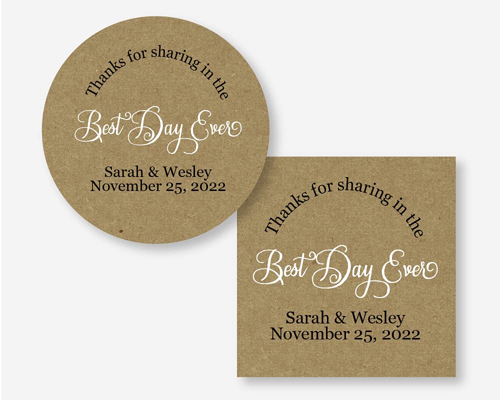 Amazon.com: Best Day Ever Wedding or Engagement Favor Stickers, White ...