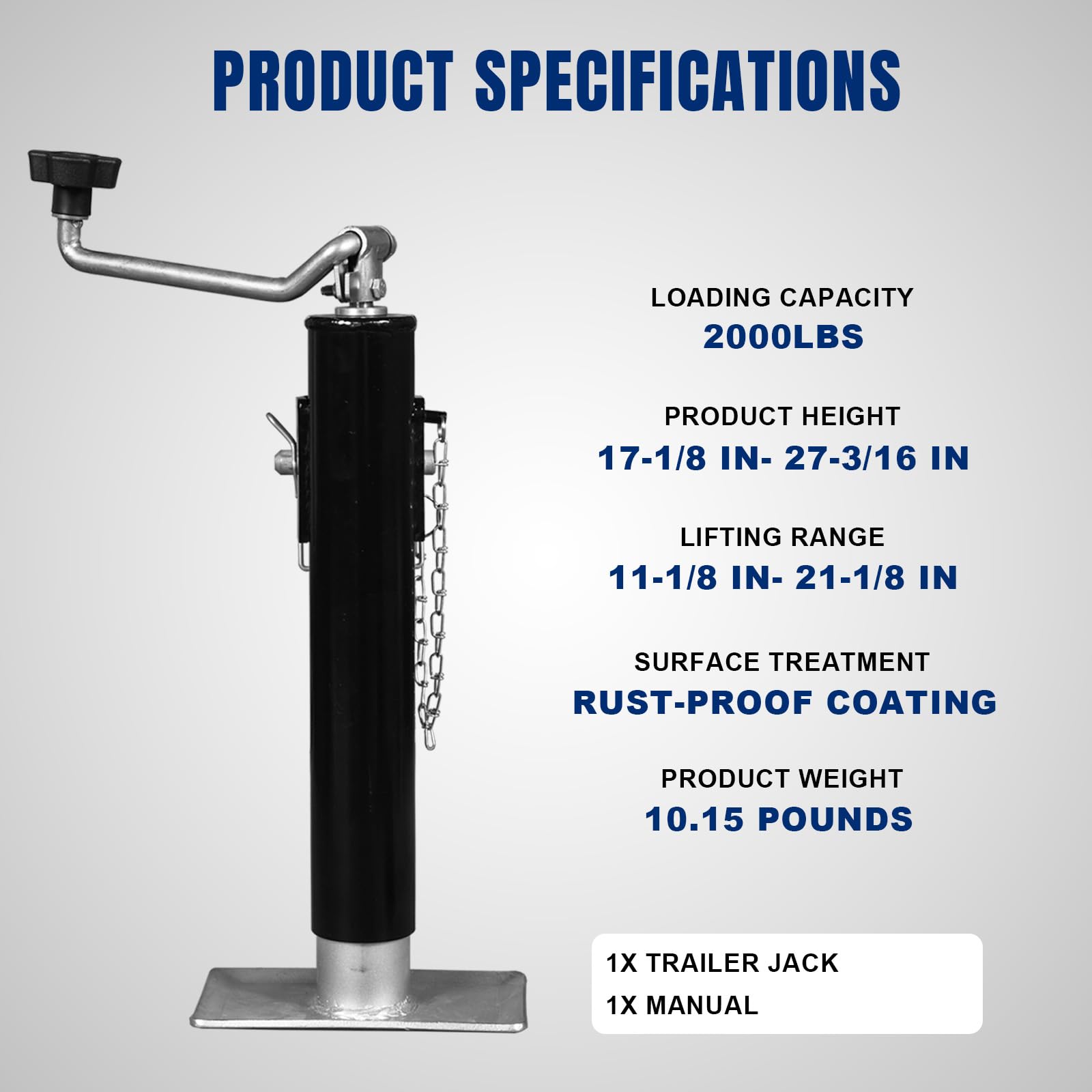 Snapklik.com : TCE 2000 LBs Capacity Weld On Pipe Mount Swivel Trailer Jack