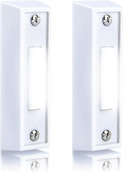 2 Pcs Lighted Doorbell Button, Wired Door Bell Push Button Replacement ...