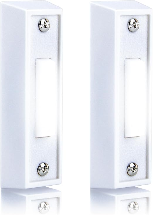2 Pcs Lighted Doorbell Button, Wired Door Bell Push Button Replacement ...