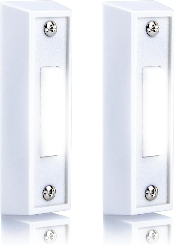 2 Pcs Lighted Doorbell Button, Wired Door Bell Push Button Replacement ...