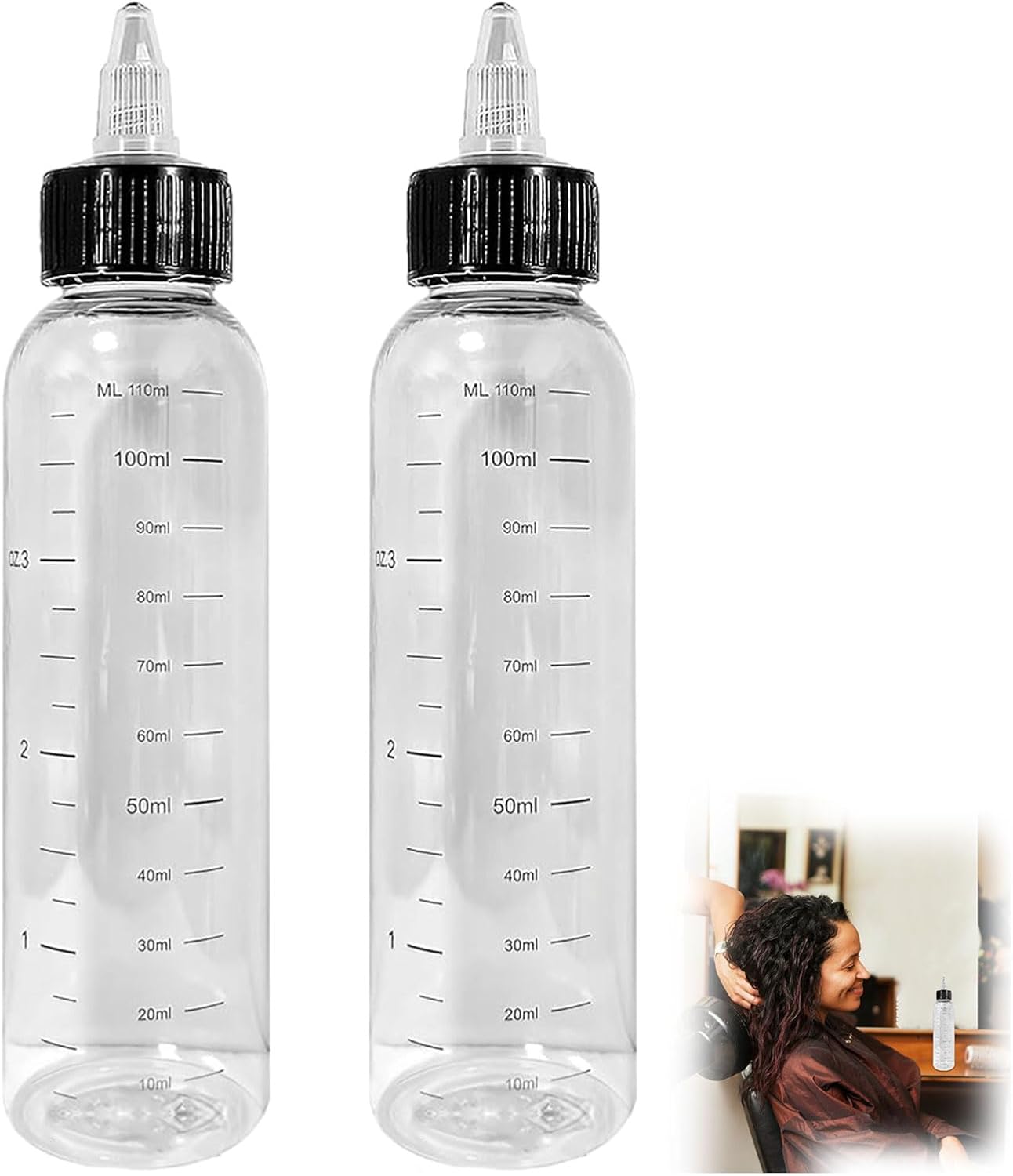 penmol 2PCS Hair Oil Bottle 120ml Hair Oil Applicator Bottle Pipette ...