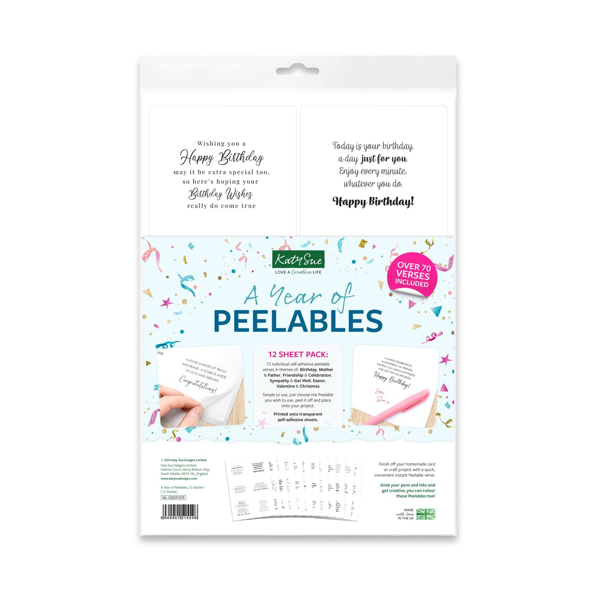 Amazon.com: Katy Sue A Year of Peelables Stickers for Card Making. 72 ...
