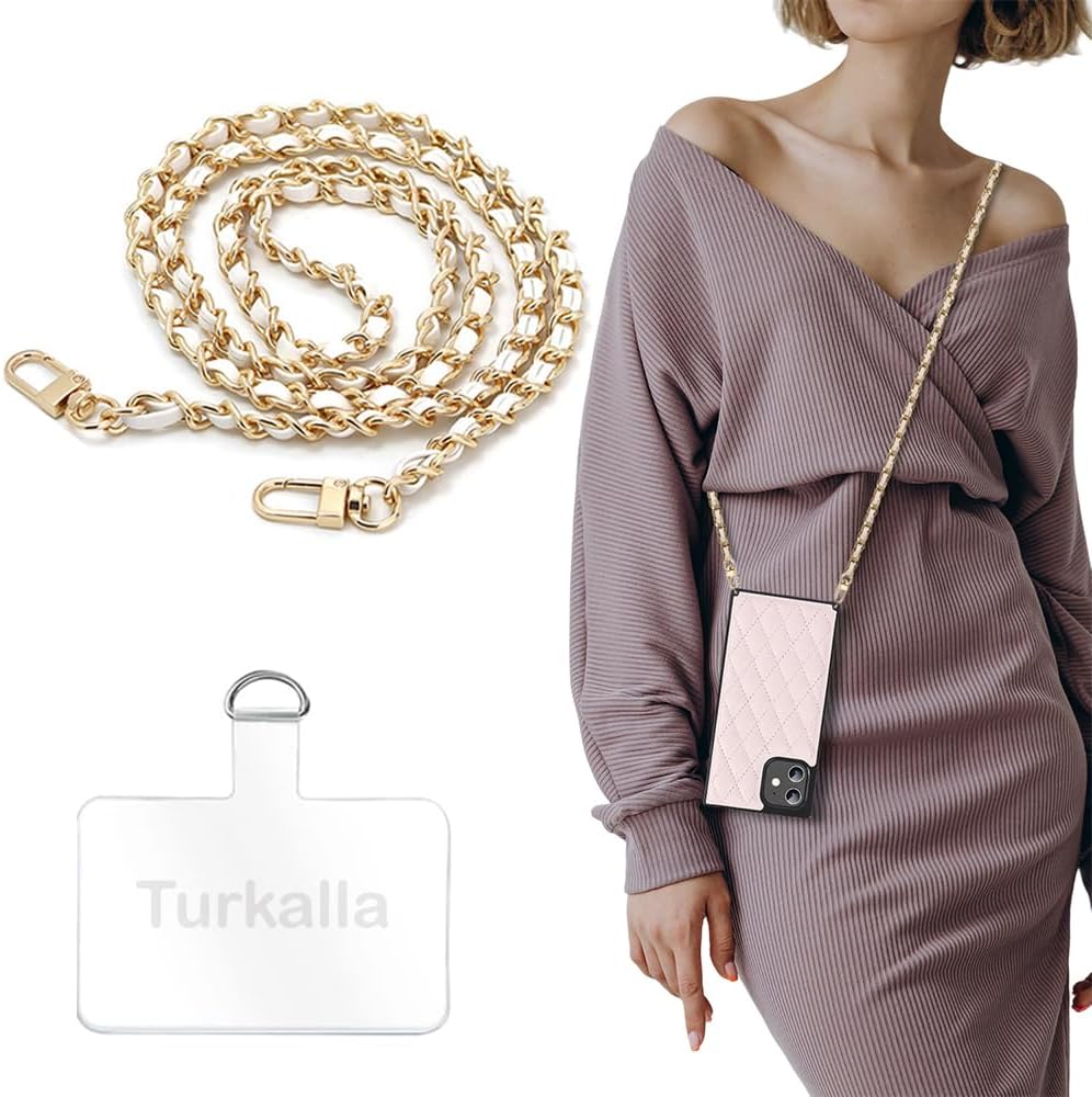 Amazon.com: TiMOVO Universal Phone Lanyard, 57" Metal Cell Phone Chain ...