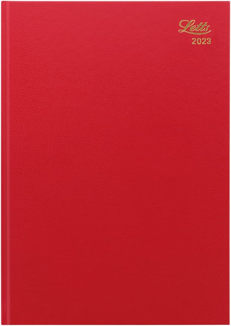 Letts of London Standard A4 academic 2024/2025 week to view diary - red ...