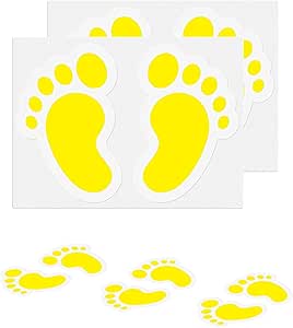 Amazon.com: YIKIADA Yellow Footprint Stickers 4 × 6 Inches Vinyl Self ...
