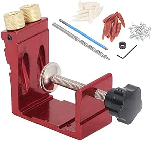 Amazon.com: Walfront Pocket Hole Jig Kit Aluminum Alloy Adjustable ...